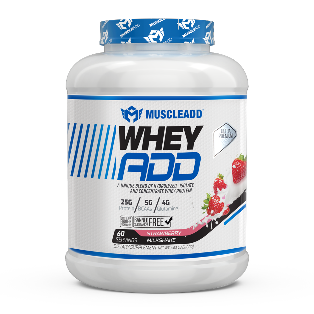 Muscle Add Whey Add-60Serv.-2100G-Strawberry Milkshake